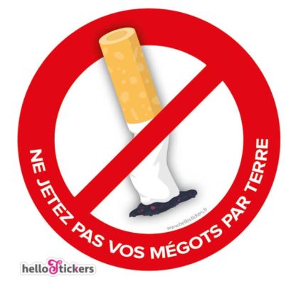 sticker autocollant ne pas jeter vos mégots vos cigarettes par terre ...
