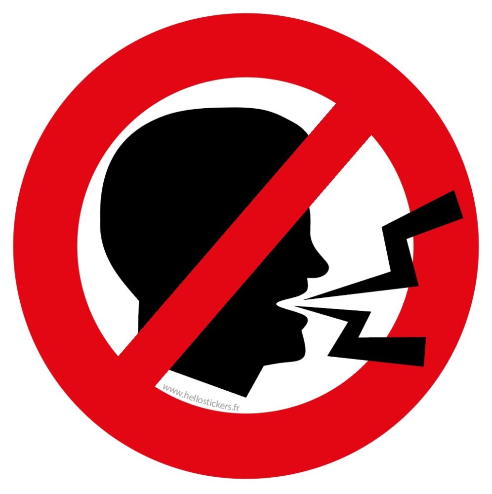 Sticker ne pas faire de bruit autocollant chut silence - ref 300122 ...