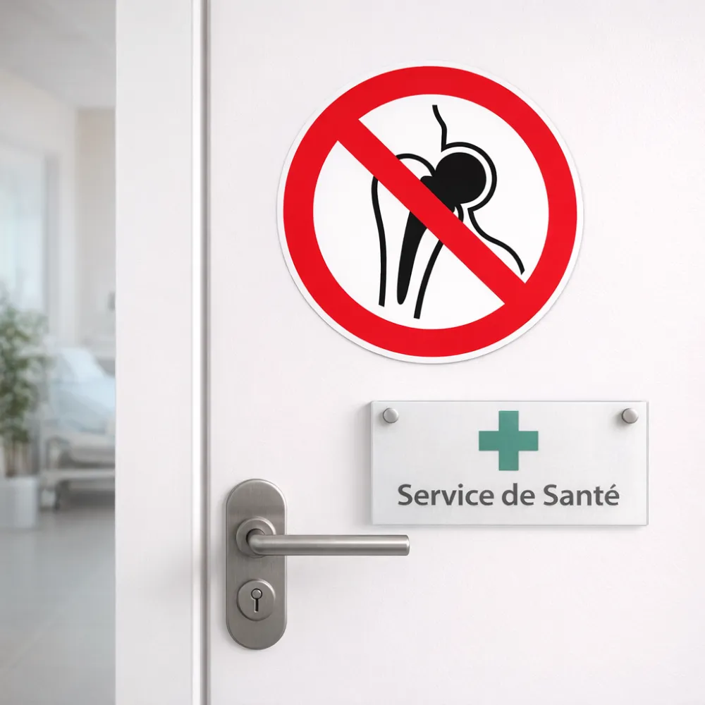Sticker Implant Métallique Interdit | Autocollant Sécurité